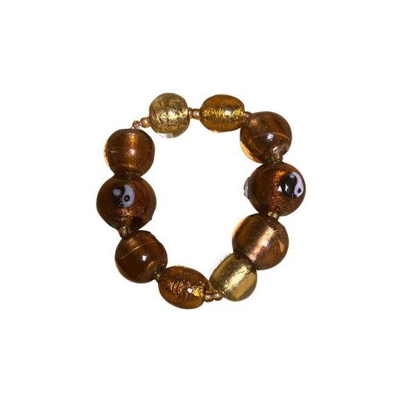 Vintage | Jewelry | Vintagebeaded Amber Murano Glass Stretchy ...